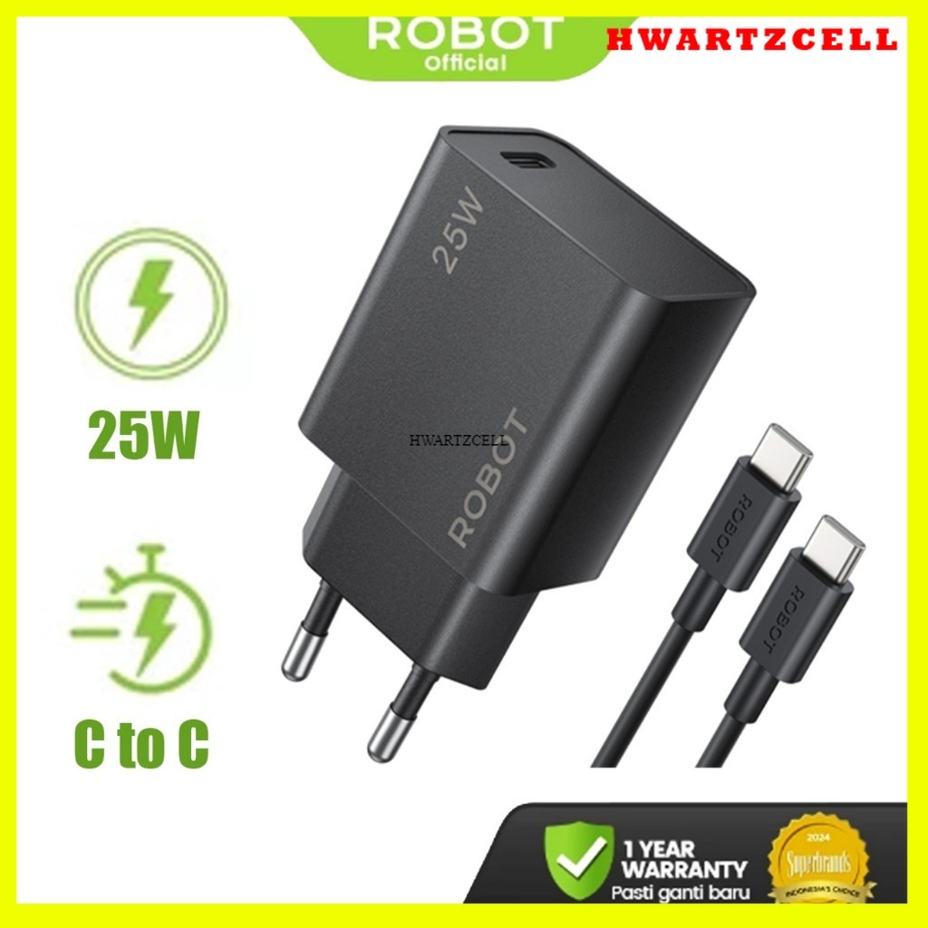 Jual [HWARTZ] CAS CASAN Robot Charger 25W plus kabel c to c Type CC to ...