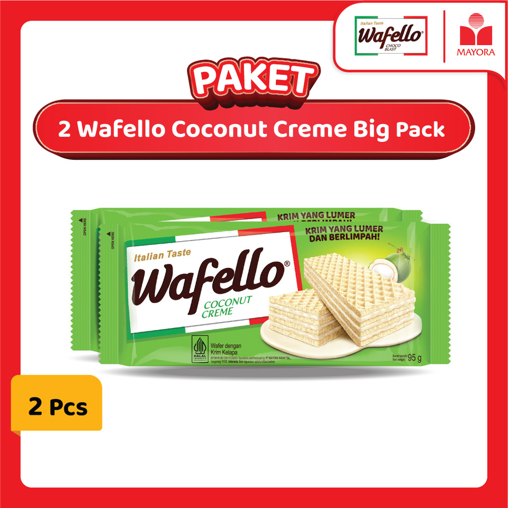 Jual Paket 2 Wafer Wafello Coconut Creme Big Pack | Shopee Indonesia
