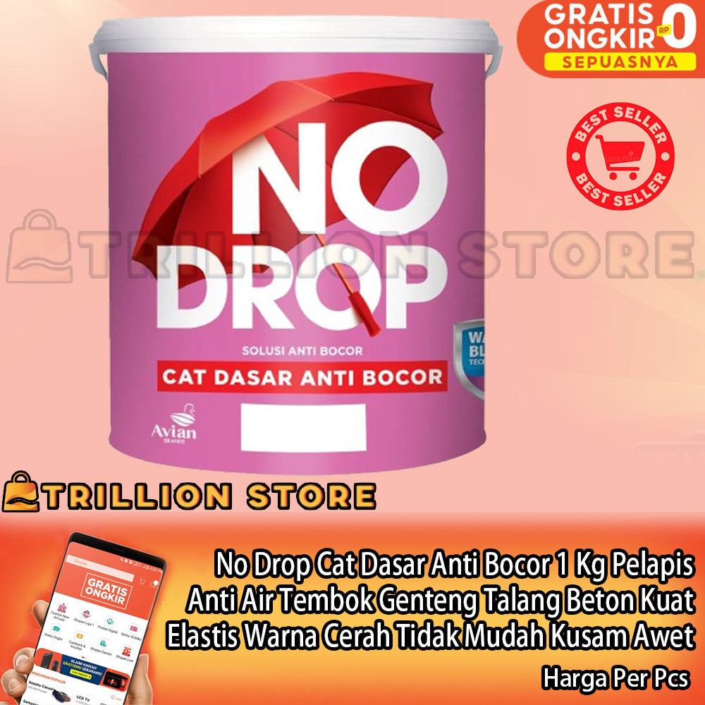 Jual No Drop Cat Dasar Anti Bocor 1 Kg Pelapis Anti Air Tembok Genteng ...