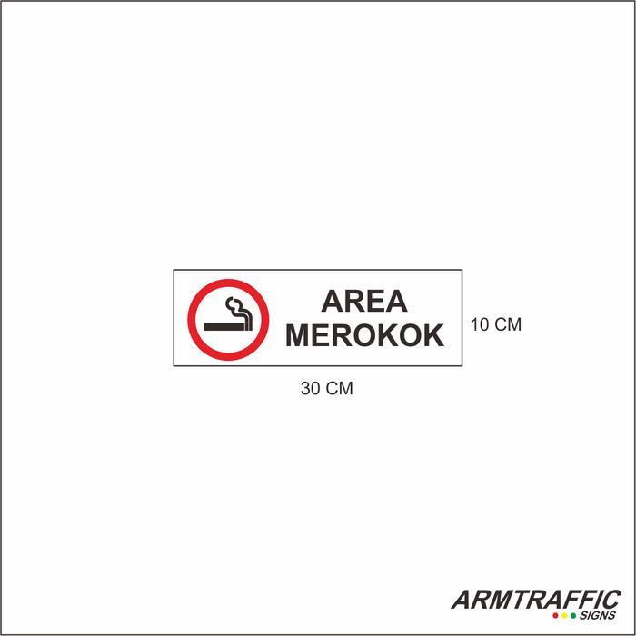 Jual SIGN TANDA RAMBU AREA MEROKOK 10 X 30 CM Hitam Hitam - AREA ...