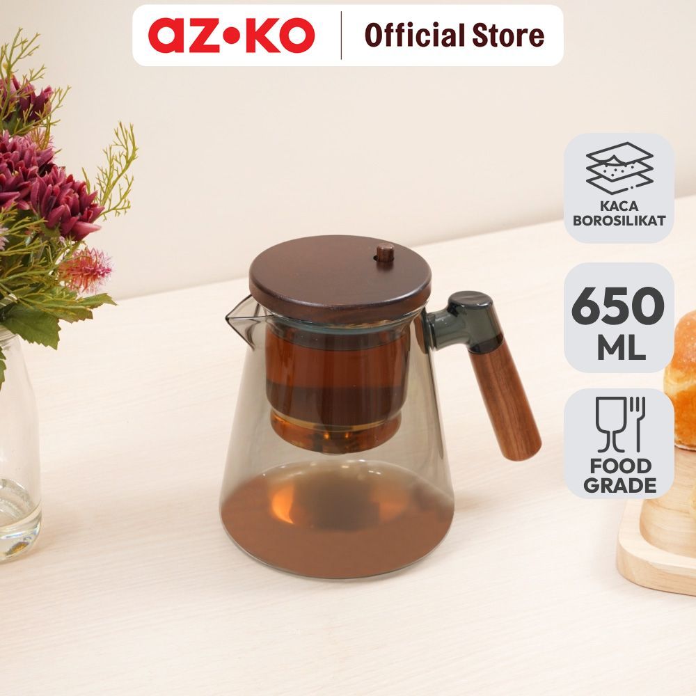 Jual AZKO Culinart Moka Teko Teh Kaca Borosilikat 650 ml Transparan ...