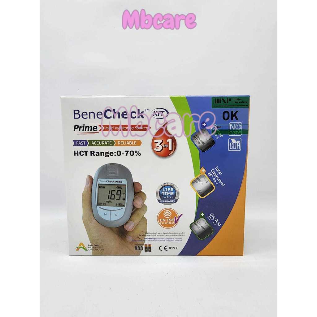 Jual Alat Cek Darah Benecheck Prime 3in1 Gula Kolesterol Asam Urat ...