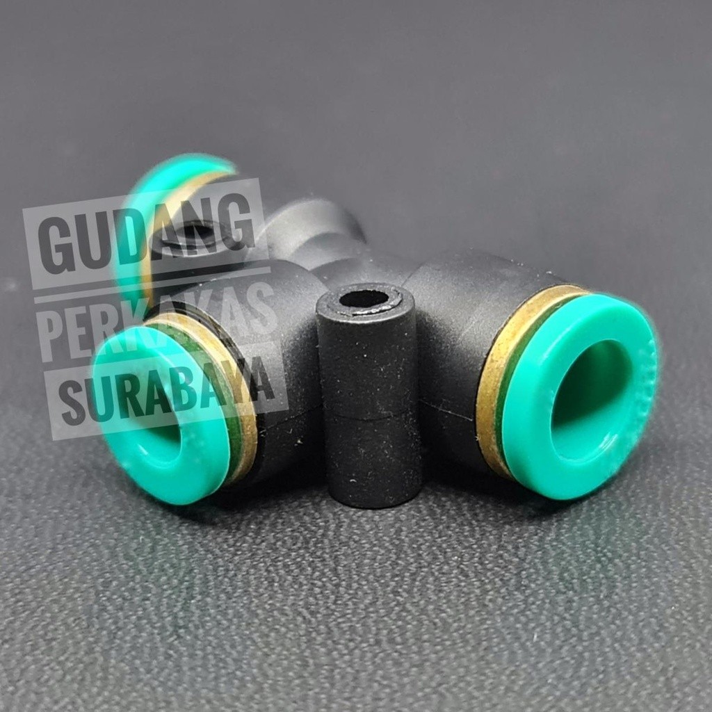Jual UNION TEE REDUCER FITTING PU FITTING PNEUMATIC FITTING KOMPRESOR ...