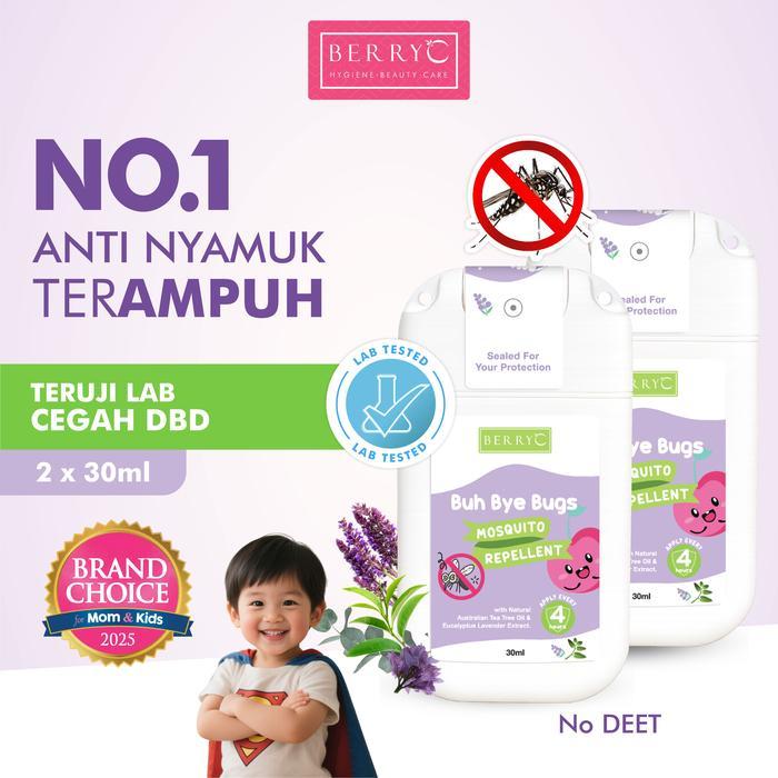 Jual BerryC Buh Bye Bugs 100ml Anti Nyamuk Spray Anak Bayi Alami No ...