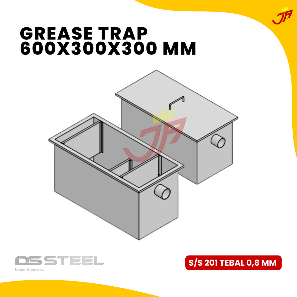 Jual DS STEEL Grease Trap Stainless Steel 201 Ukuran 600 x 300 x 300 mm ...