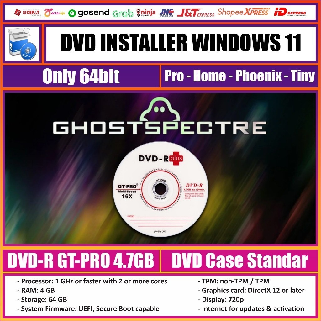 Jual DVD WIN 11 GHOST SPECTRE SUPERLITE COMPACT INSTALLER BOOTABLE 64BIT PHOENIX LITE TINY ...