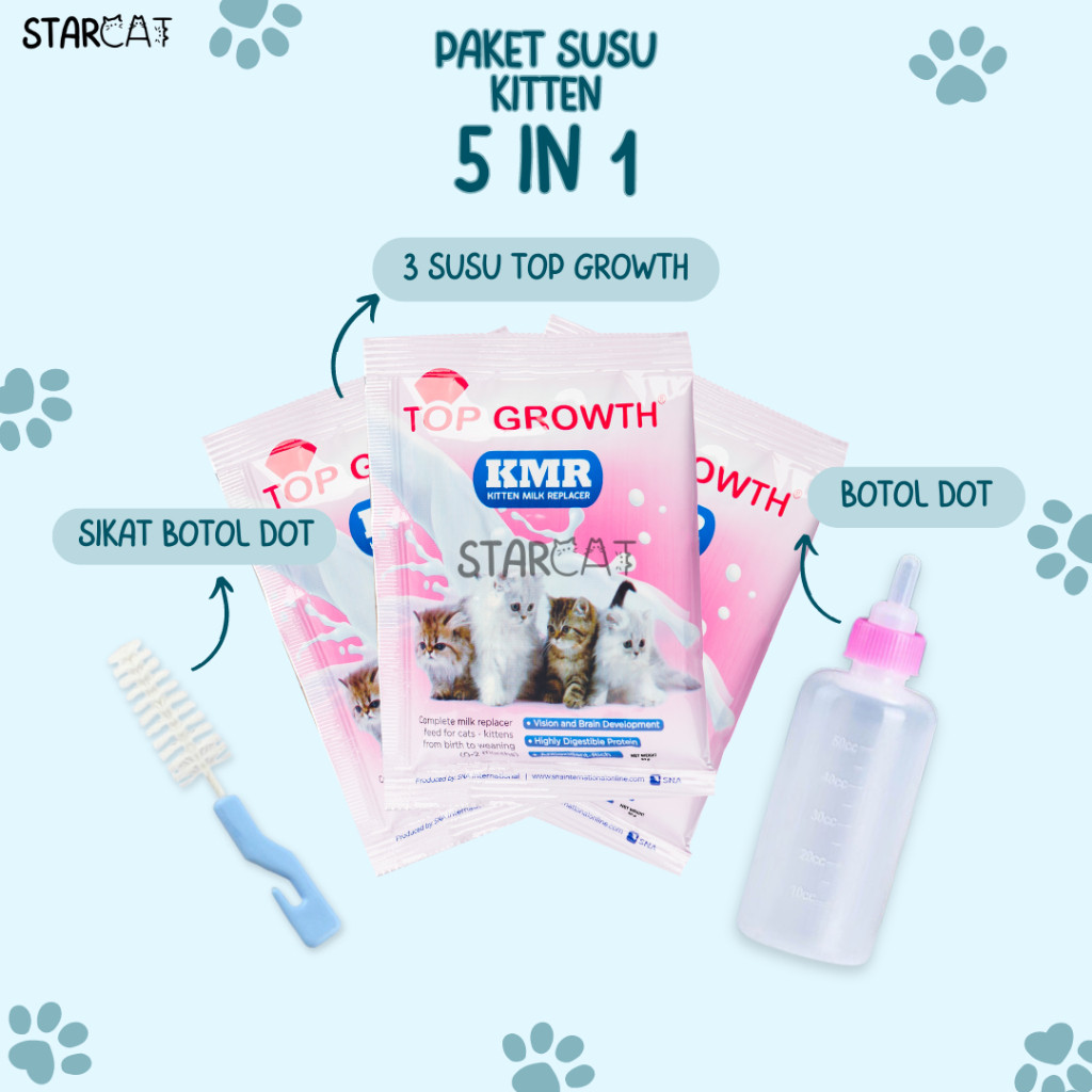 Jual SC 5in1 Paket Susu Top Growth Botol Dot Kumi Anak Kucing Kitten ...