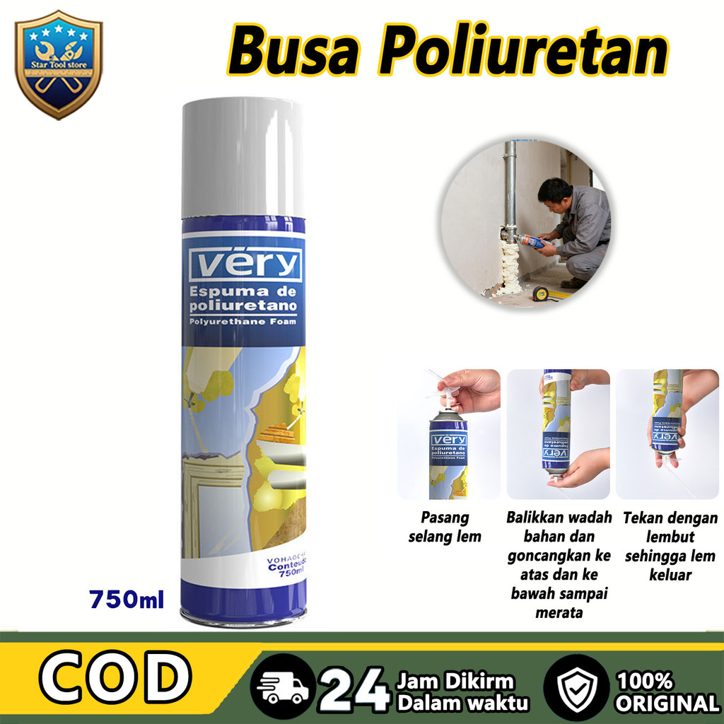 Jual Busa PU Vira Lem - Busa Polyurethane Sealant Spray 750ml, FOAM ...