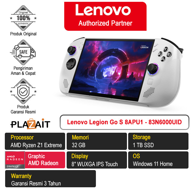 Jual Lenovo Legion Go S 8APU1 0UID /AMD Ryzen Z1 Extreme/32GB/1TB SSD ...