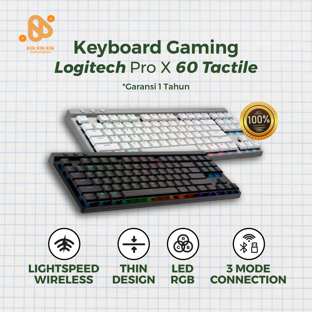 Jual Logitech Wireless Gaming Keyboard PRO X 60 LIGHTSPEED Tactile RGB ...
