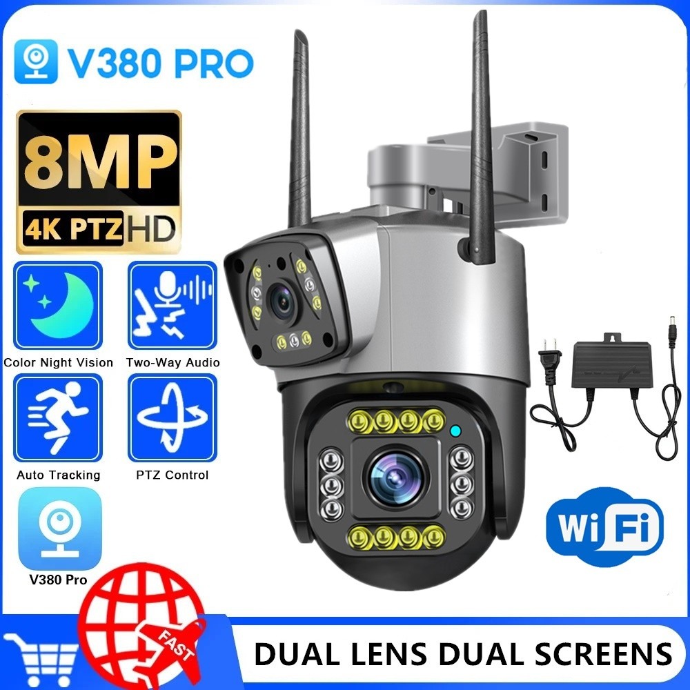 Jual WiFi Camera 8MP 4K Dual Screen Monitor Smart Home Outdoor ...
