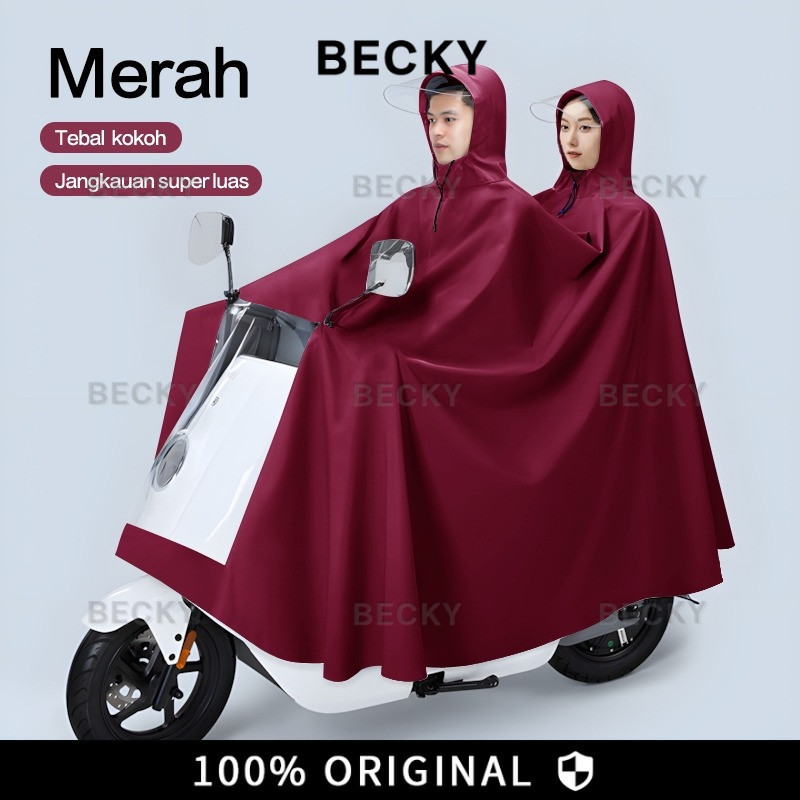 Jual BECKY Jas Hujan 2 Kepala Jas Hujan Model terbaru 2024 Besar Mantel ...