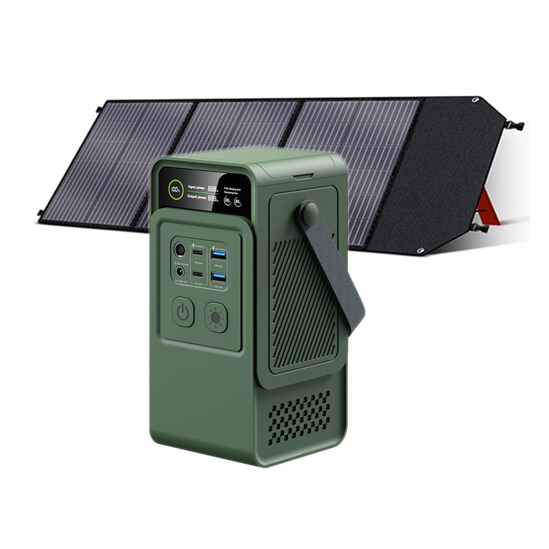 Jual 500W 200W Power Station With 100W Solar Panel 18V USB TYPE-C ...