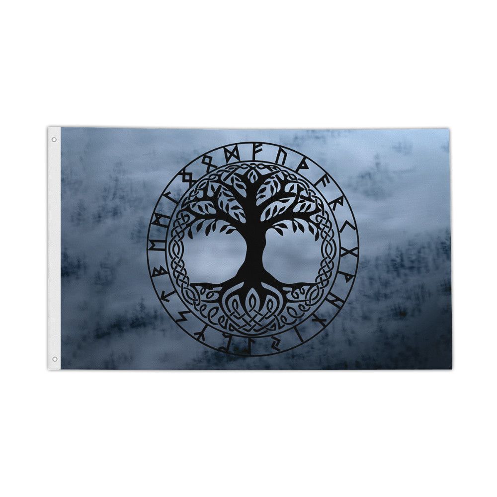 Jual Yggdrasil Tree Runes Flag Viking Tree of Life Flags Norse ...