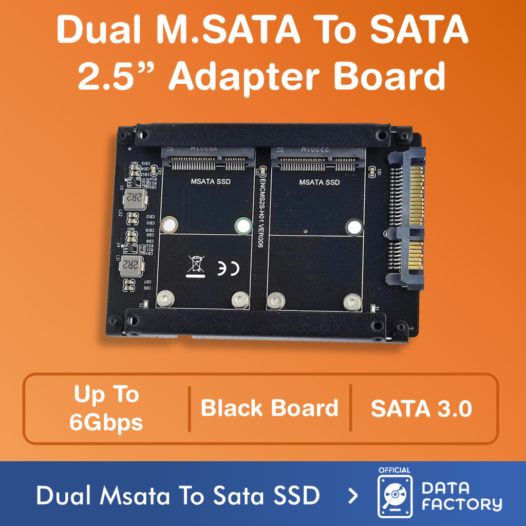 Jual Konverter Dual SSD M.SATA to SATA 2.5" Adapter / mSATA to 2.5 SSD ...