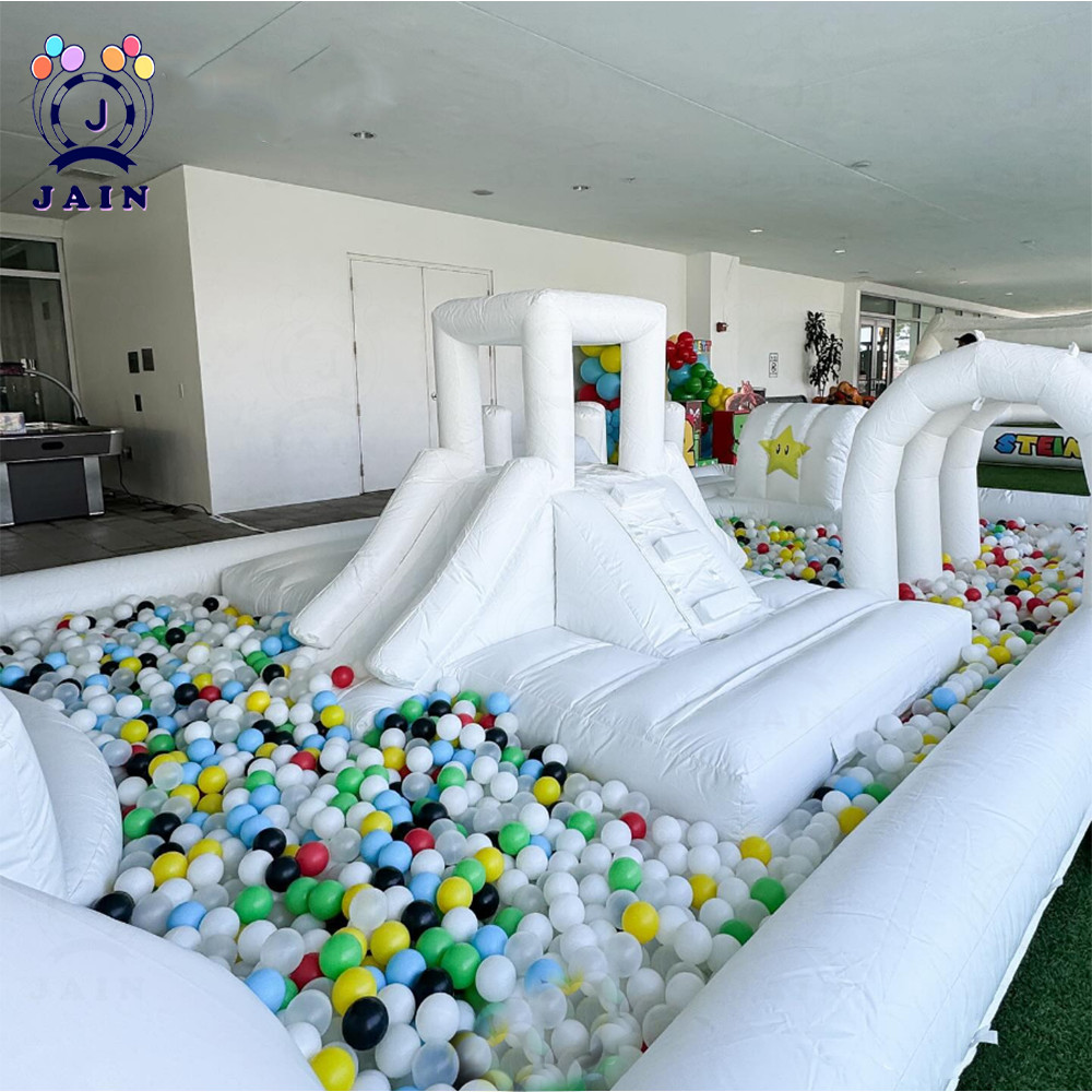 Jual Inflatable White Splash Pad with Blower 6m/20ft Outdoor Soft Play ...
