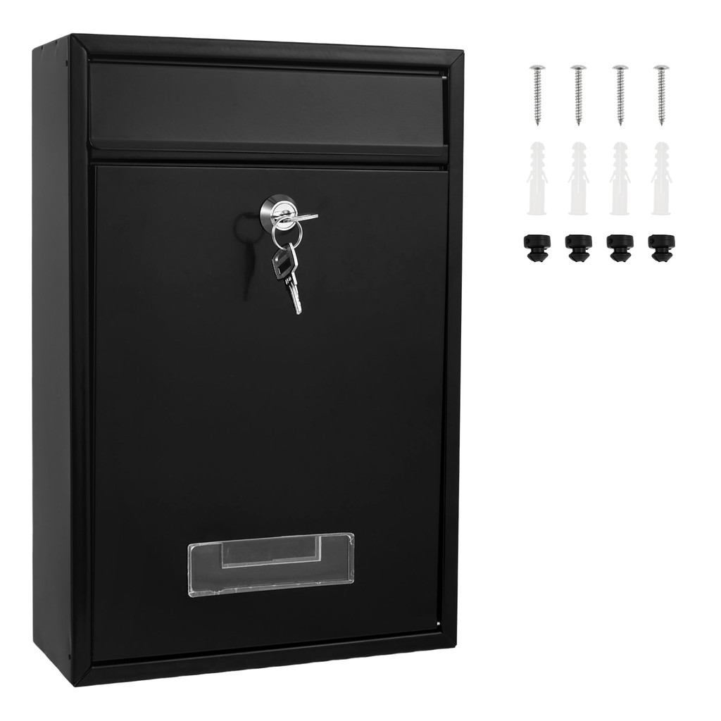 Jual Wall Mounted Mailbox Heavy Duty Lockable Rust Proof Metal Post Box ...