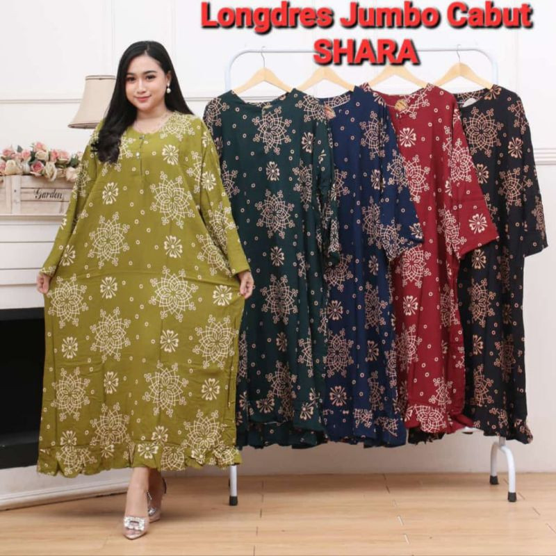 Jual Daster Panjang JUMBO LD 130 Lengan Panjang Longdress Rayon Busui ...