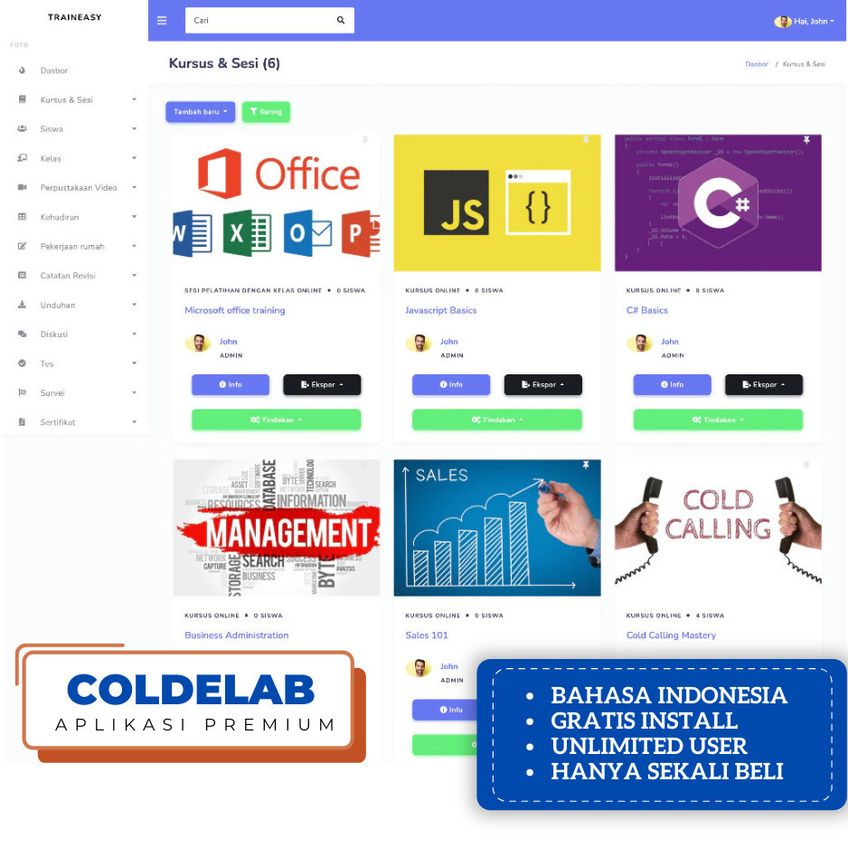 Jual Source Code Aplikasi Training Pelatihan Coaching Perusahaan PHP ...