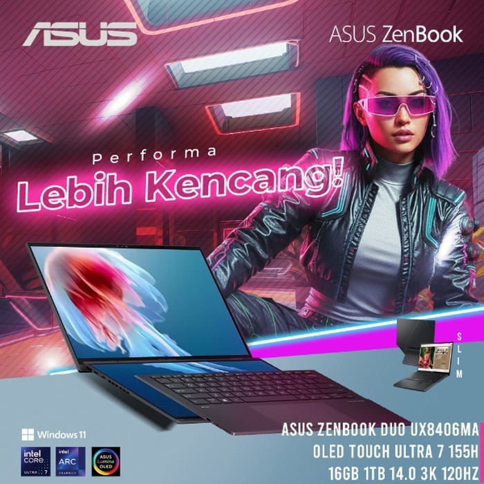 Jual ASUS ZENBOOK DUO UX8406MA OLED TOUCH ULTRA 7 155H 16GB 1TB 14.0 3K ...