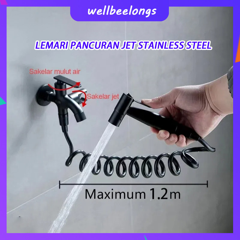 Jual COD Kran Shower Double & Jet Washer Toilet SUS 304 - Kran Cabang 2 ...