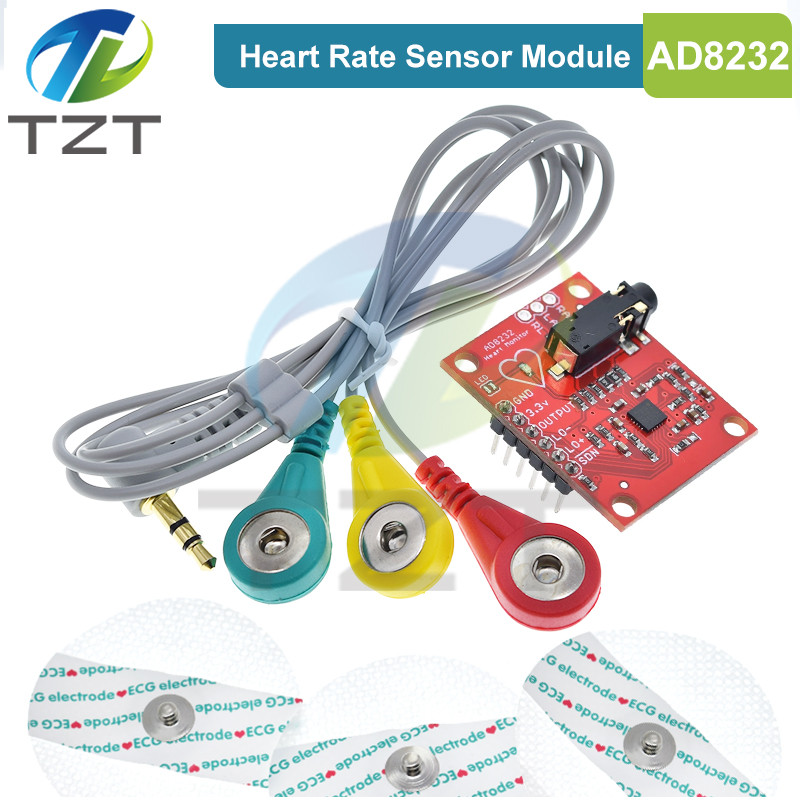 Jual TZT Muscle signal sensor EMG Sensor Ecg module AD8232 ecg ...
