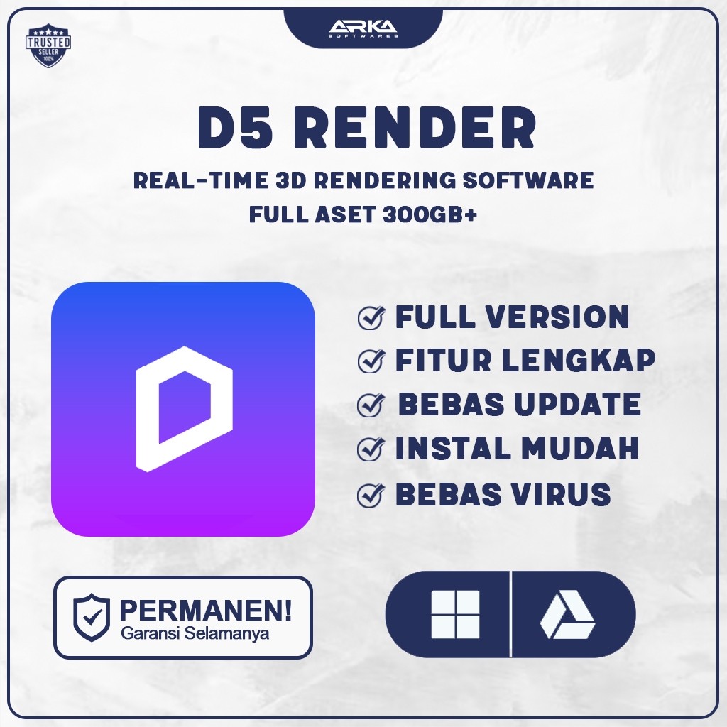 Jual D5 Render 2026 + Full Aset Library Full Version Original Lifetime | Real-Time 3D Rendering ...