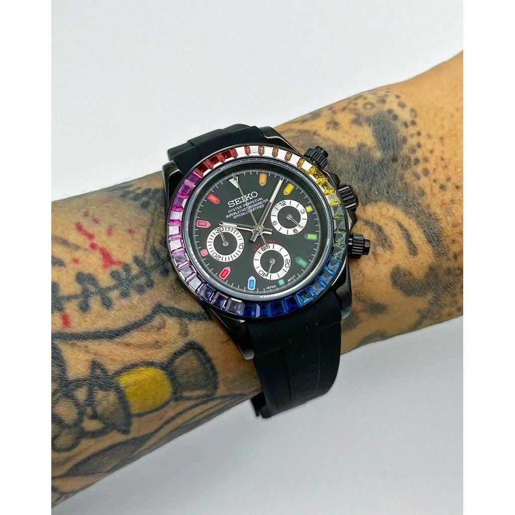 Jual Seiko Daytona Gemstone Stealth Godzilla VK63 Chronograph | Shopee ...