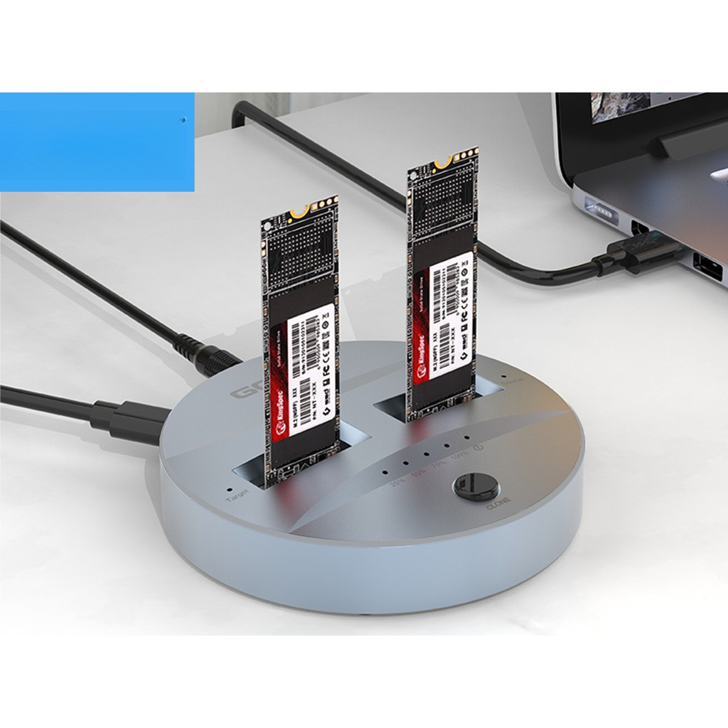 Jual NVMe/SATA M.2 Duplicator Dual-Bay Offline Clone USB C to NVME/SATA ...