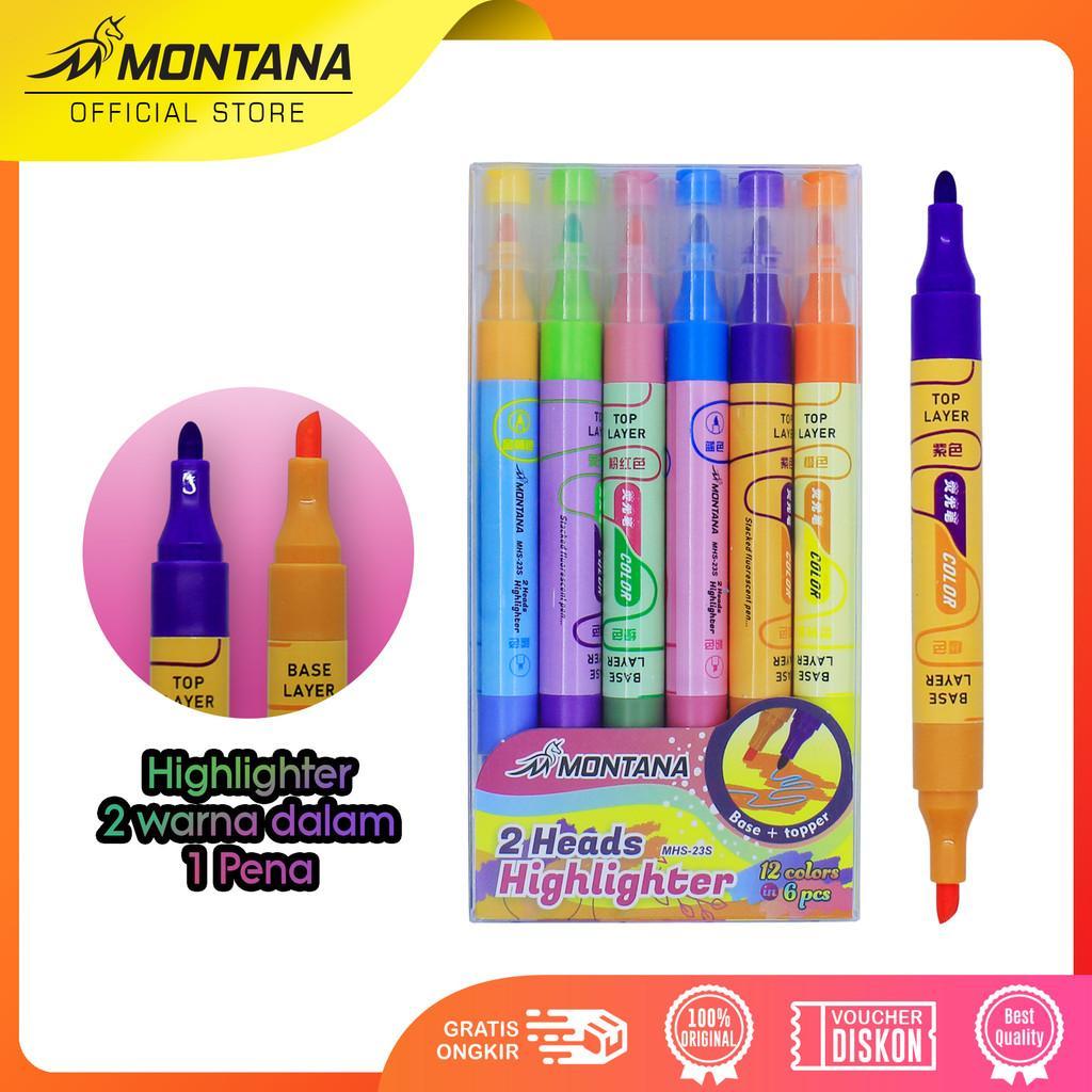 Jual Highlighter Stabilo Double Color Penanda Berwarna 2 Tip Warna ...