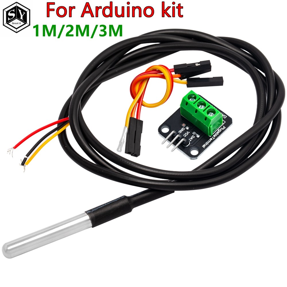 Jual DS18B20 Temperature Sensor Module Kit Waterproof 100CM gital ...