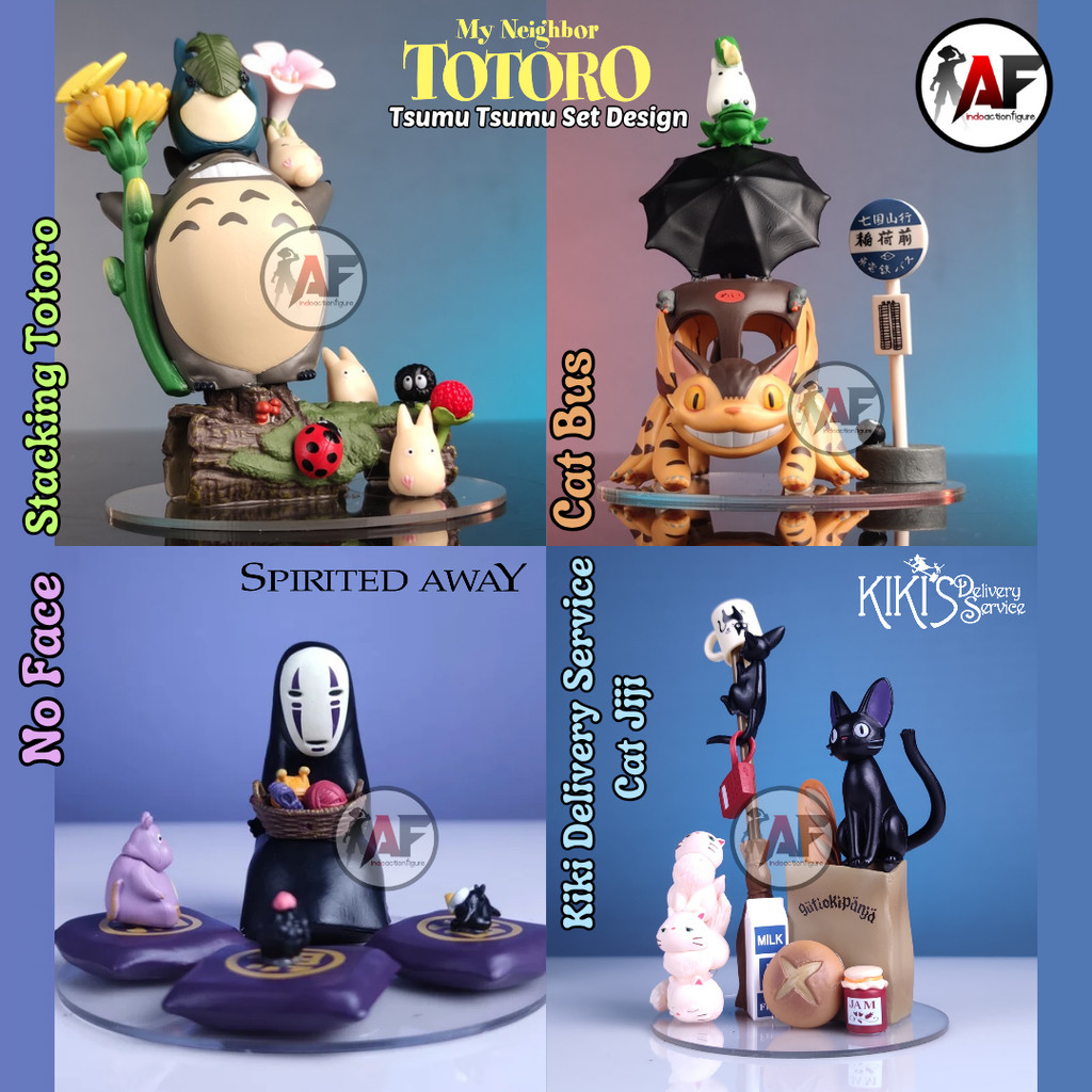 Jual Action Figure My Neighbour Totoro Stacking & Cat Bus , Spirited ...