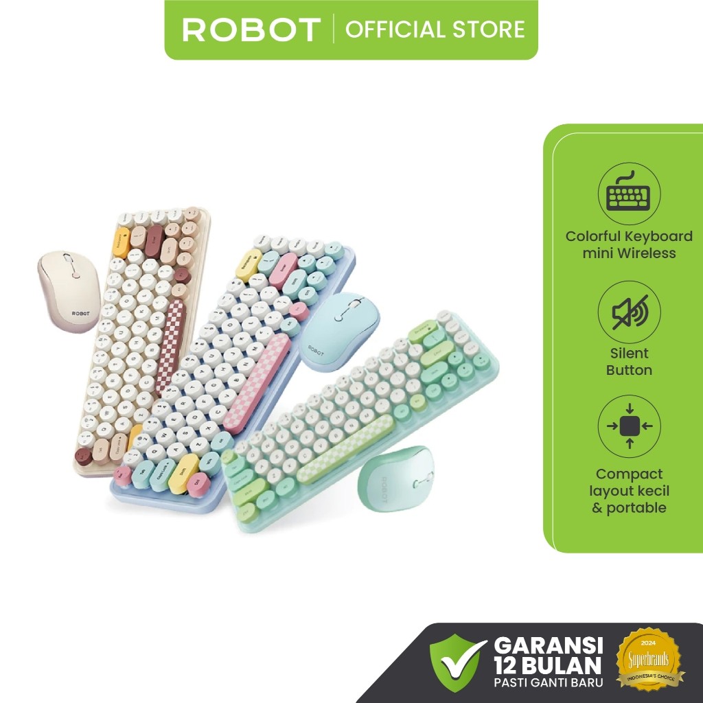 Jual ROBOT Keyboard dan Mouse Set Wireless 2.4G Keyboard Combo Design ...