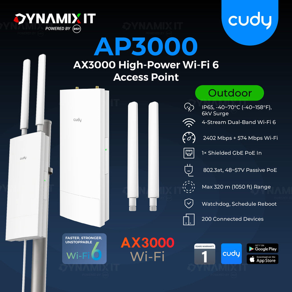 Jual Cudy AP3000 Outdoor AX3000 High-Power Wi-Fi 6 Access Point ...