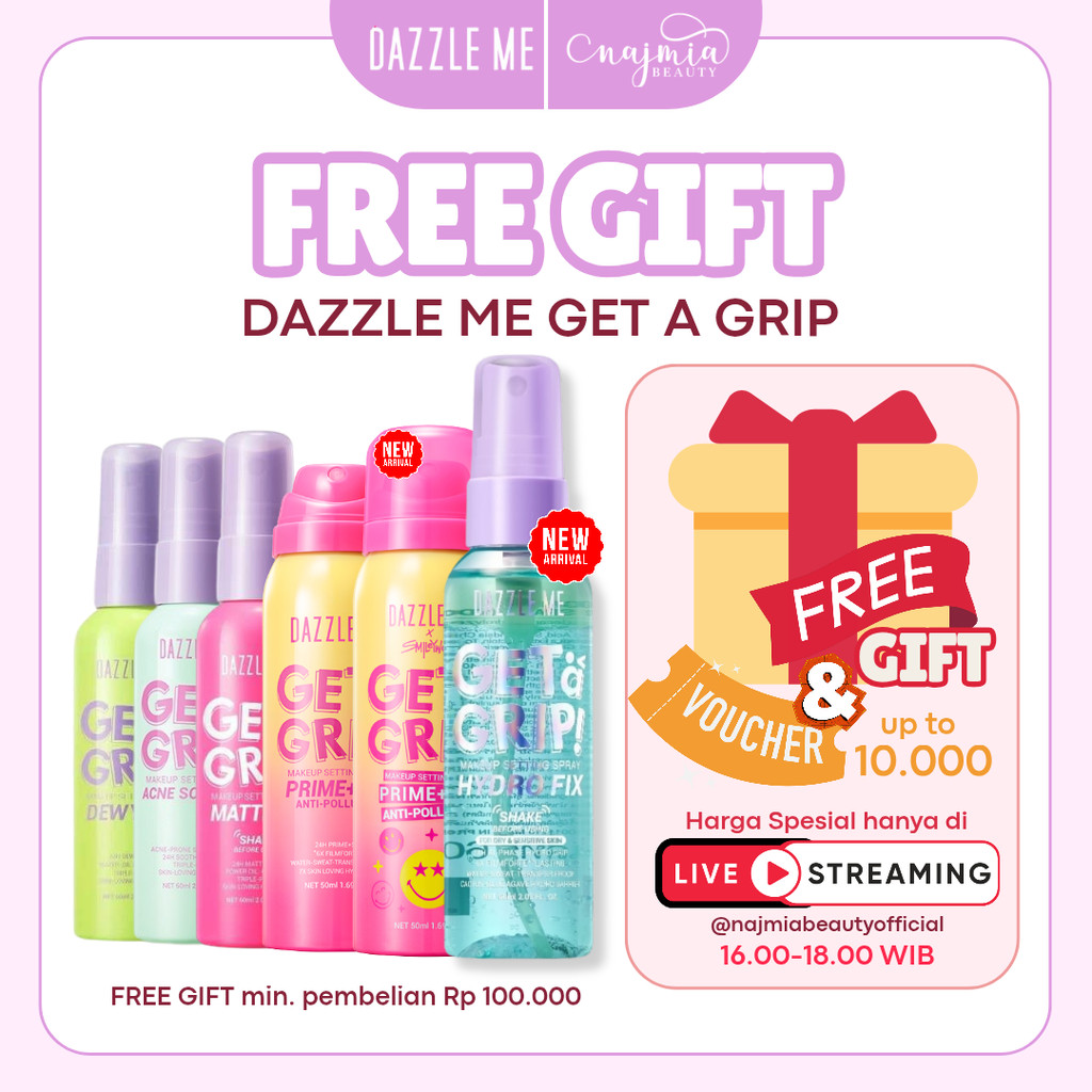 Jual Najmia Ofc DAZZLE ME Get a Grip! Setting Spray Hydro Fix ...