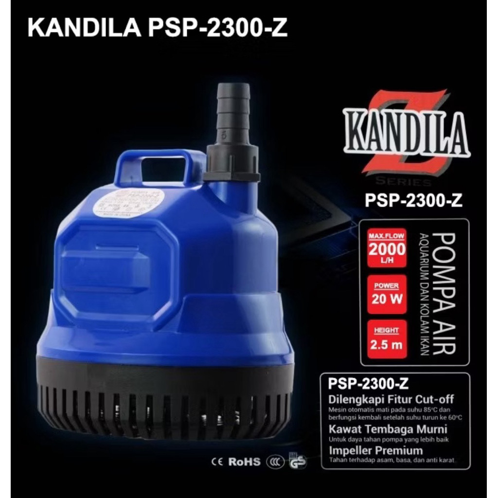 Jual KANDILA Pompa Air Celup Kolam Aquarium Ikan PSP2300Z PSP 2300Z ...