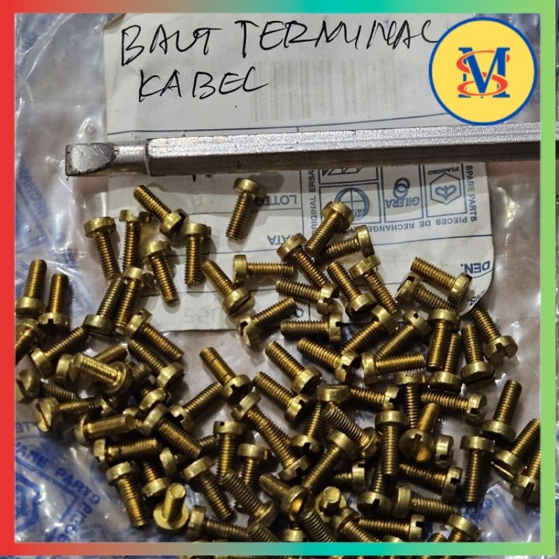 Jual baut baud min kuningan original italy untuk terminal kabel vespa ...