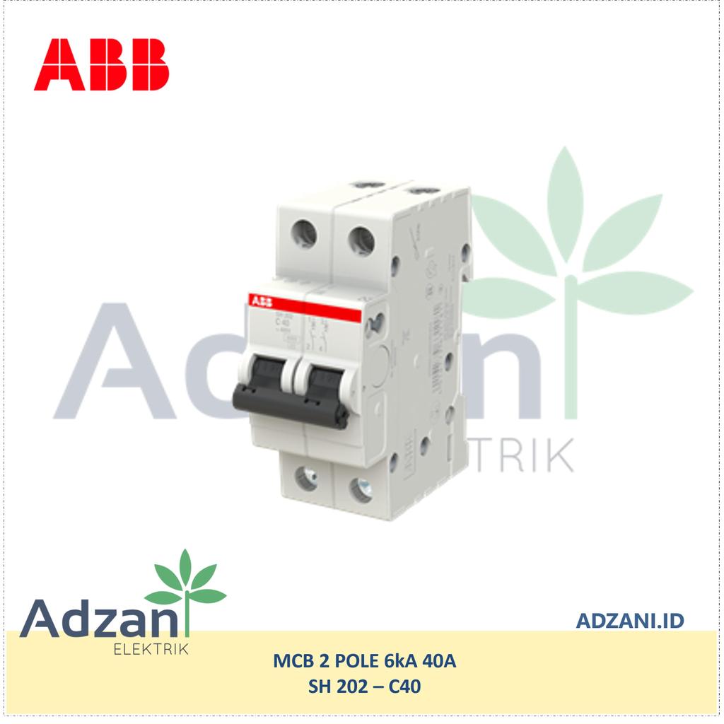 Jual MCB 2P 40A 6kA SH202-C40 2CDS212001R0404 ABB SH 202 | Shopee Indonesia