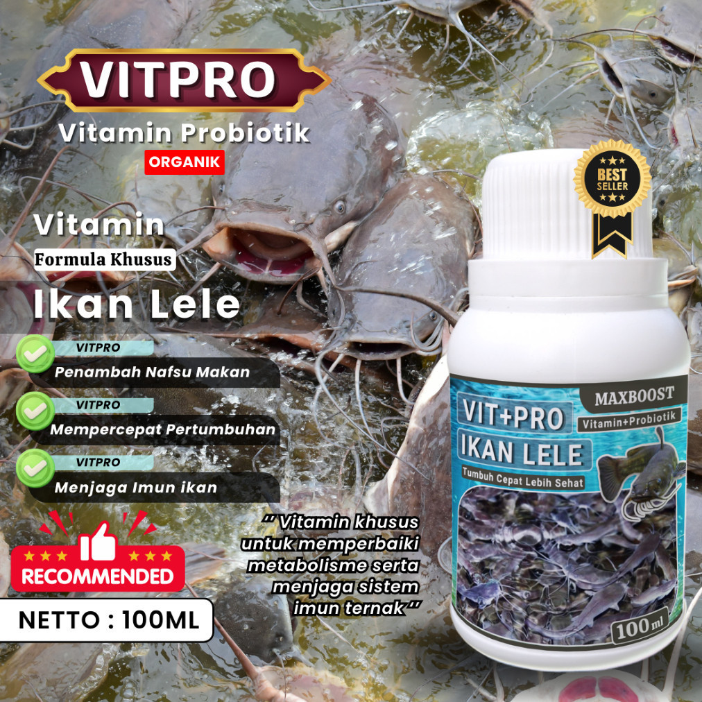 Jual VIT+PRO IKAN LELE, VITAMIN Ikan lele agara cepat besar 100 ml ...