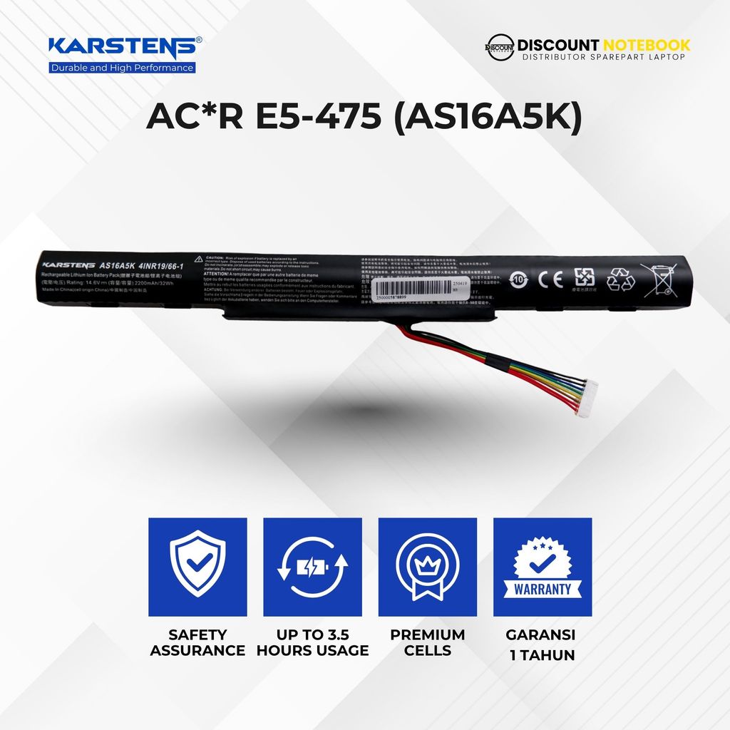 Jual KARSTENS Premium Battery Baterai Laptop Acer Aspire E5-475G E5 ...