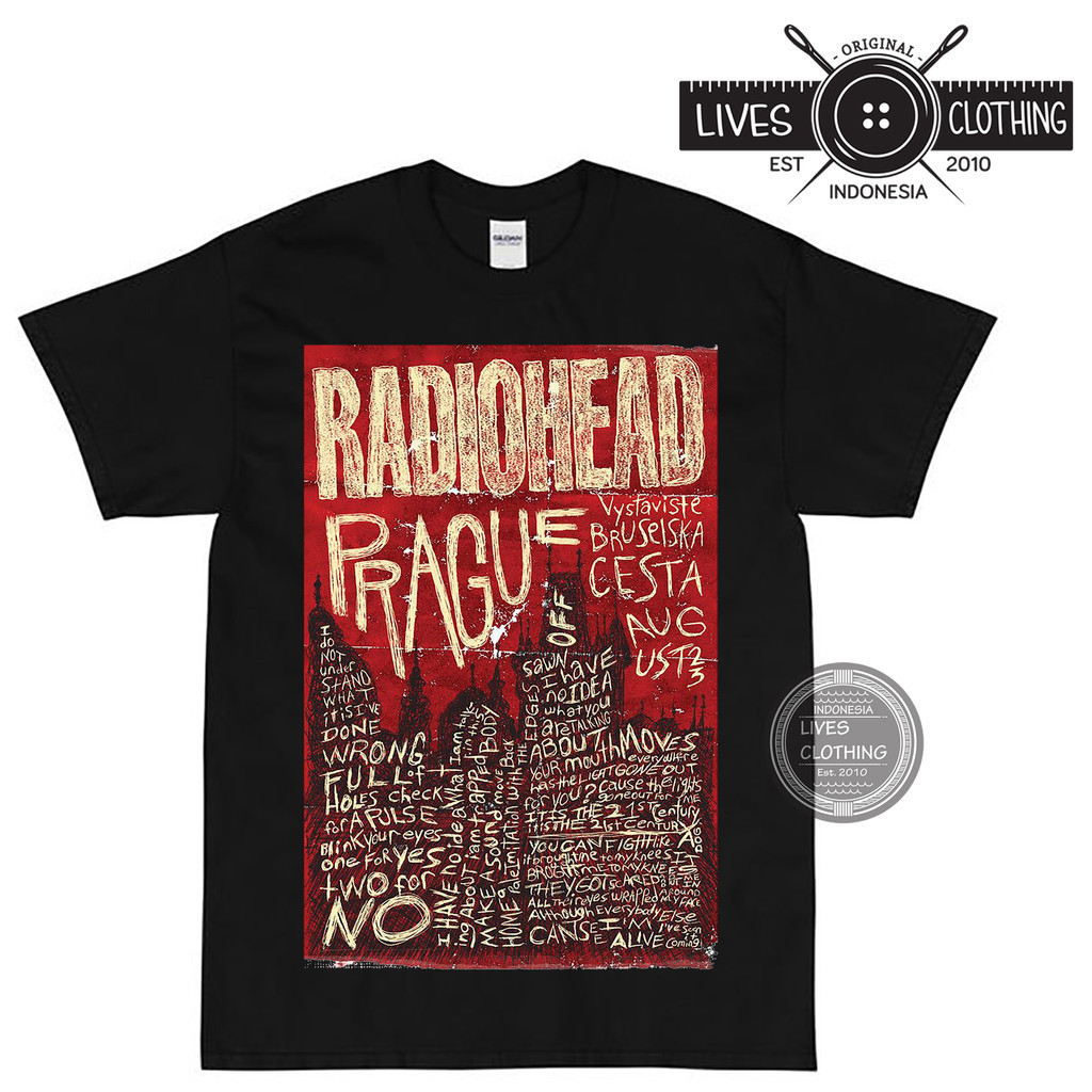 Jual KAOS BAND RADIOHEAD RADIO HEAD PRAGUE / THE BEATLES MISFITS RAGE ...