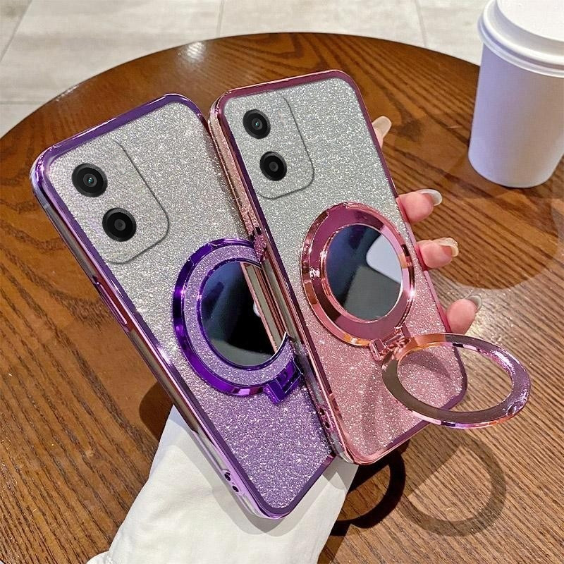 Jual Phone cover Moto G05 Back case with Makeup Mirror Holder Stand ...