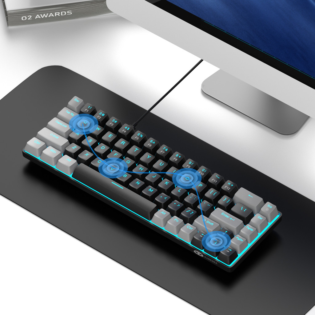 Jual MageGee Portable 60% Mechanical Gaming Keyboard, MK-Box LED ...