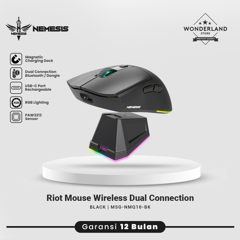 Jual NYK Nemesis Riot MQ10 / MQ-10 Mouse Wireless Dual Mode ...