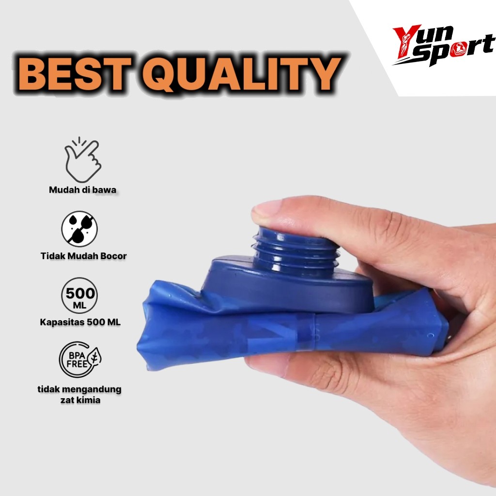 Jual Yun Sport -Minum Lipat 500 ML - Foldable Soft Flask 500 ML Trail ...