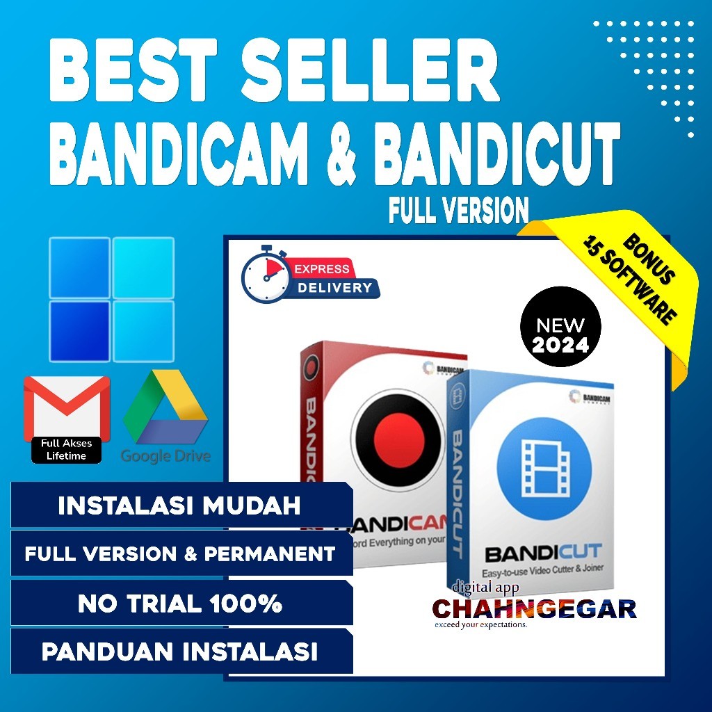 Jual Bandicam 2025 & BandiCut Full version Software Screen Recorder ...