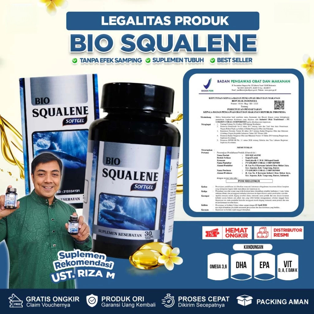 Jual Bio Squalene Softgel Ekstrak Minyak Hati Ikan Hiu Isi 30 Softgel ...