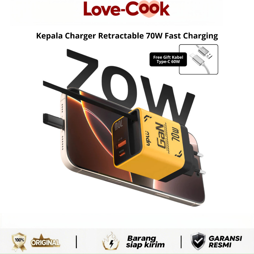 Jual Love Cook Charger 70w Fast Charging GaN Pro Adaptor Quick Charge ...