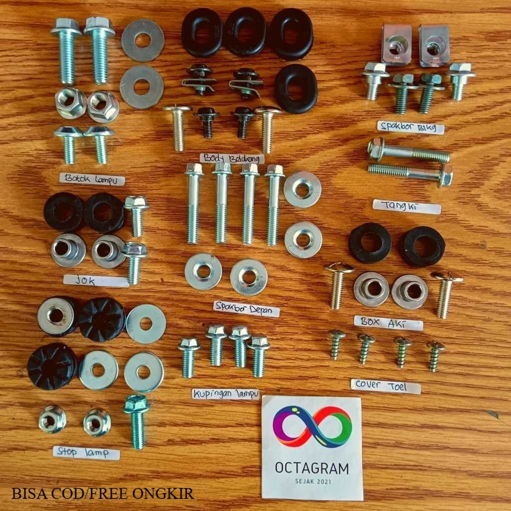 Jual COD Gratis Ongkir/Baut body fullset mega pro primus/baut body set ...