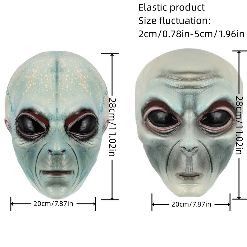 Jual Halloween Horror Alien Latex Full Face Mask for Men Women Adults ...